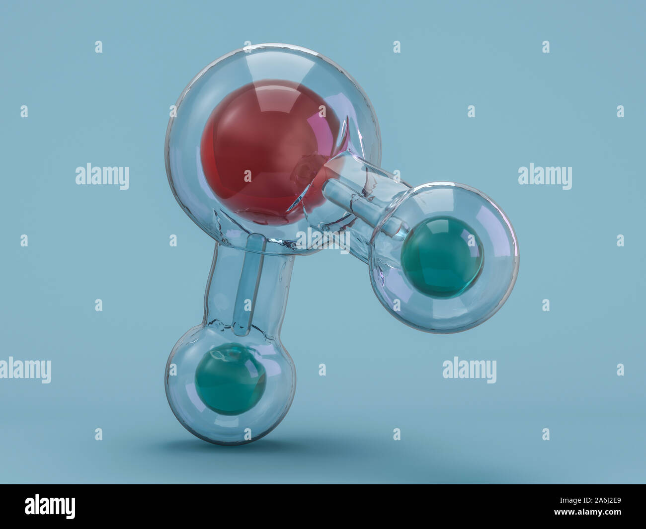 Water molecule. Ecology, biology and biochemistry concept. 3D rendering ...