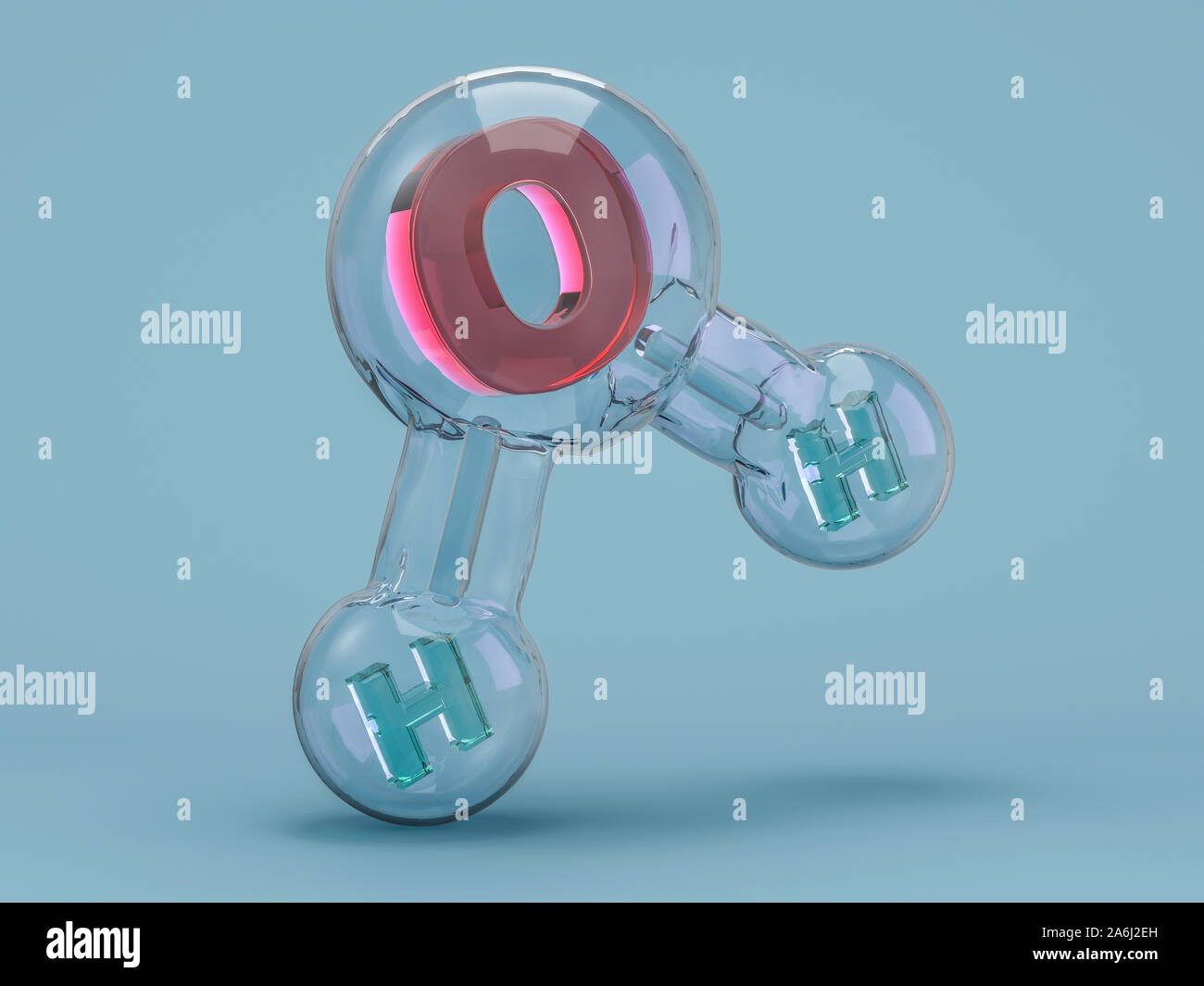 Water molecule. Ecology, biology and biochemistry concept. 3D rendering ...