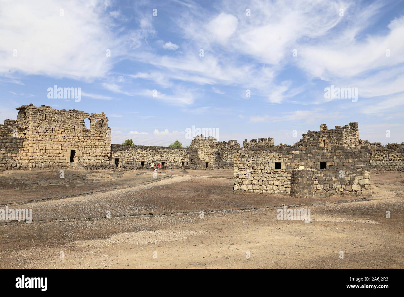 Courtyard and Ayyubid Mosque, looking northwest, Qasr Al Azraq, Roman ...