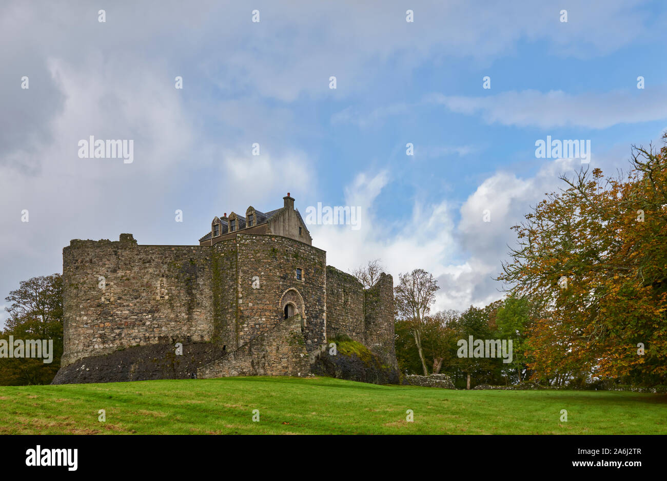 Dunstaffnage Castle near to Oban on a wild October afternoon is one of ...