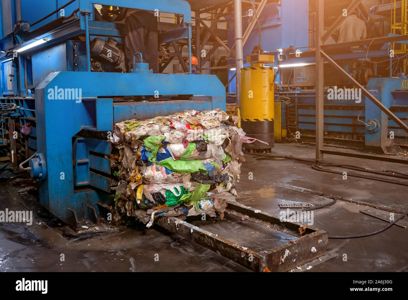 waste pressing at the waste recycling plant Stock Photo - Alamy