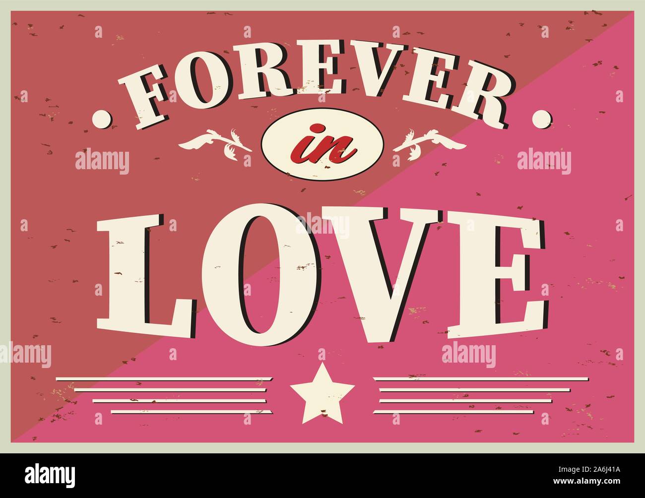Forever In Love Typography Poster T Shirt Hand Lettered Calligraphic