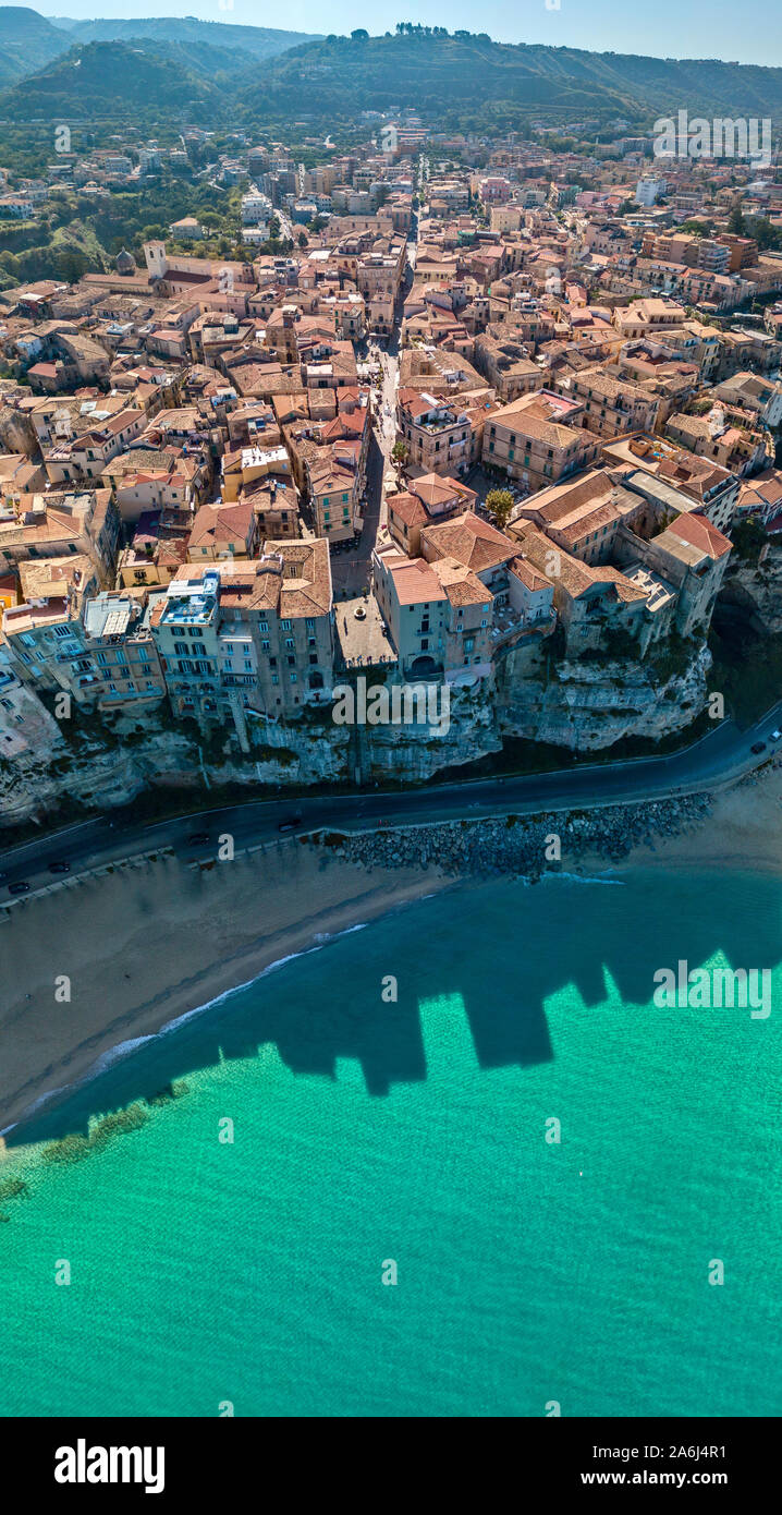 Aerial view of Tropea, house on rock, Calabria. Italy. Tourist ...