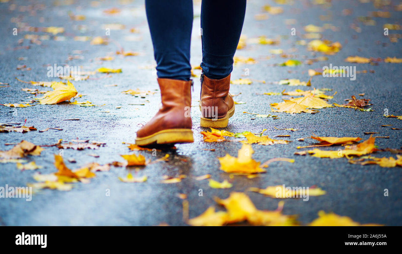 Wet rain puddles water shoes hi-res stock photography and images - Alamy