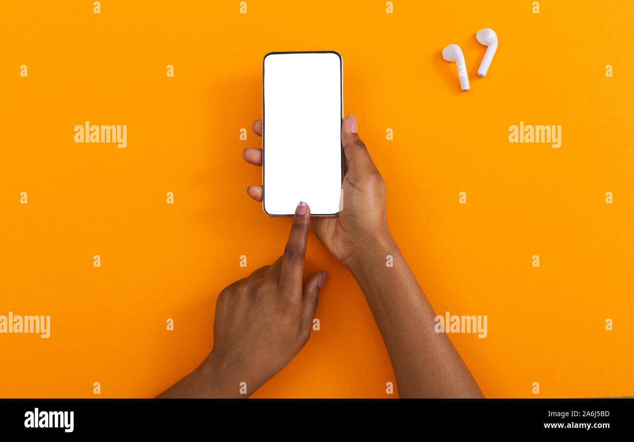 Top view female hands using hi-res stock photography and images - Alamy