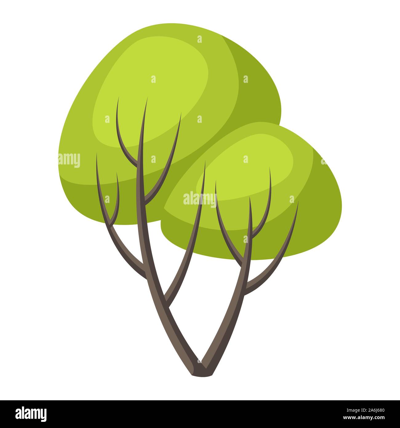 Spring or summer stylized tree with green leaves Stock Vector Image ...