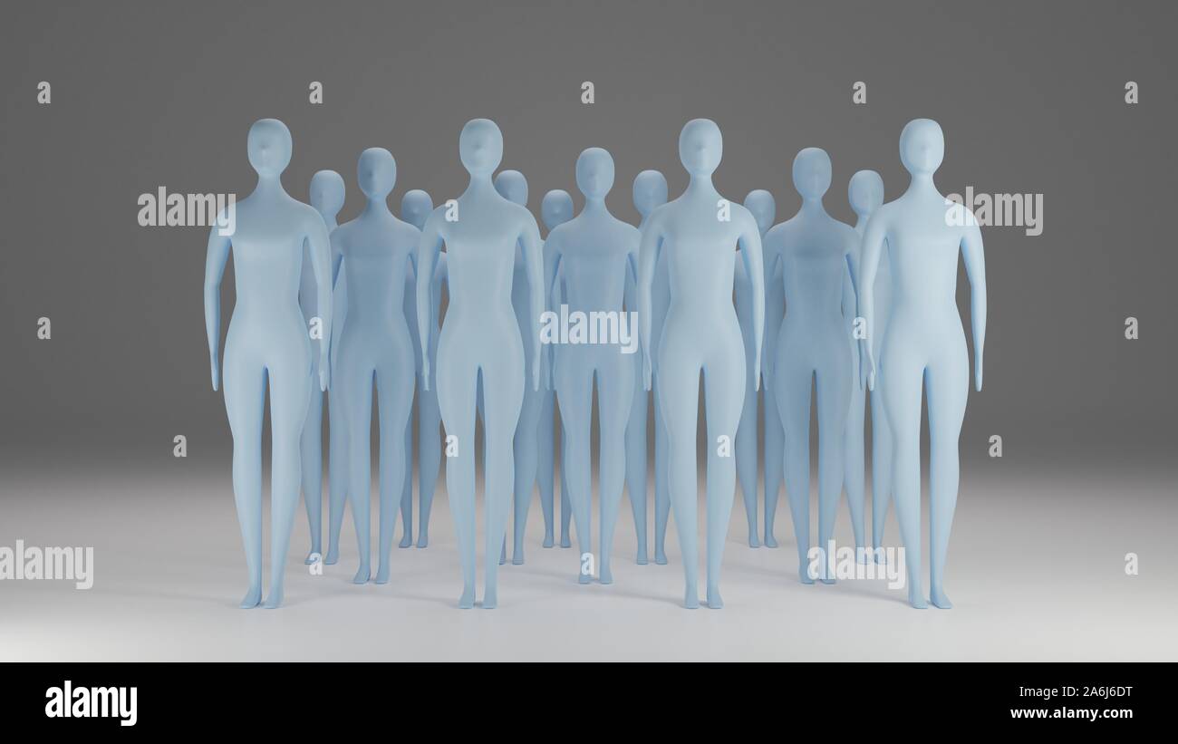 Group of humanoids 3D rendering Stock Photo - Alamy