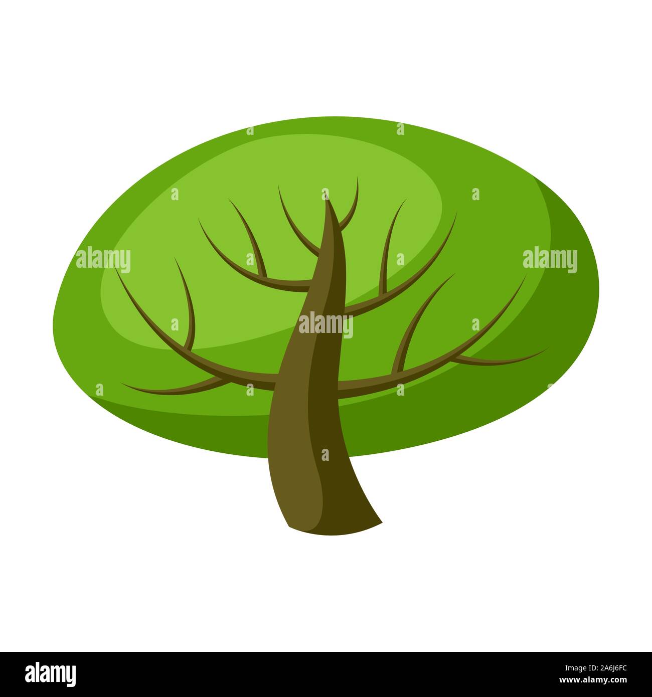 Spring or summer stylized tree with green leaves Stock Vector Image ...