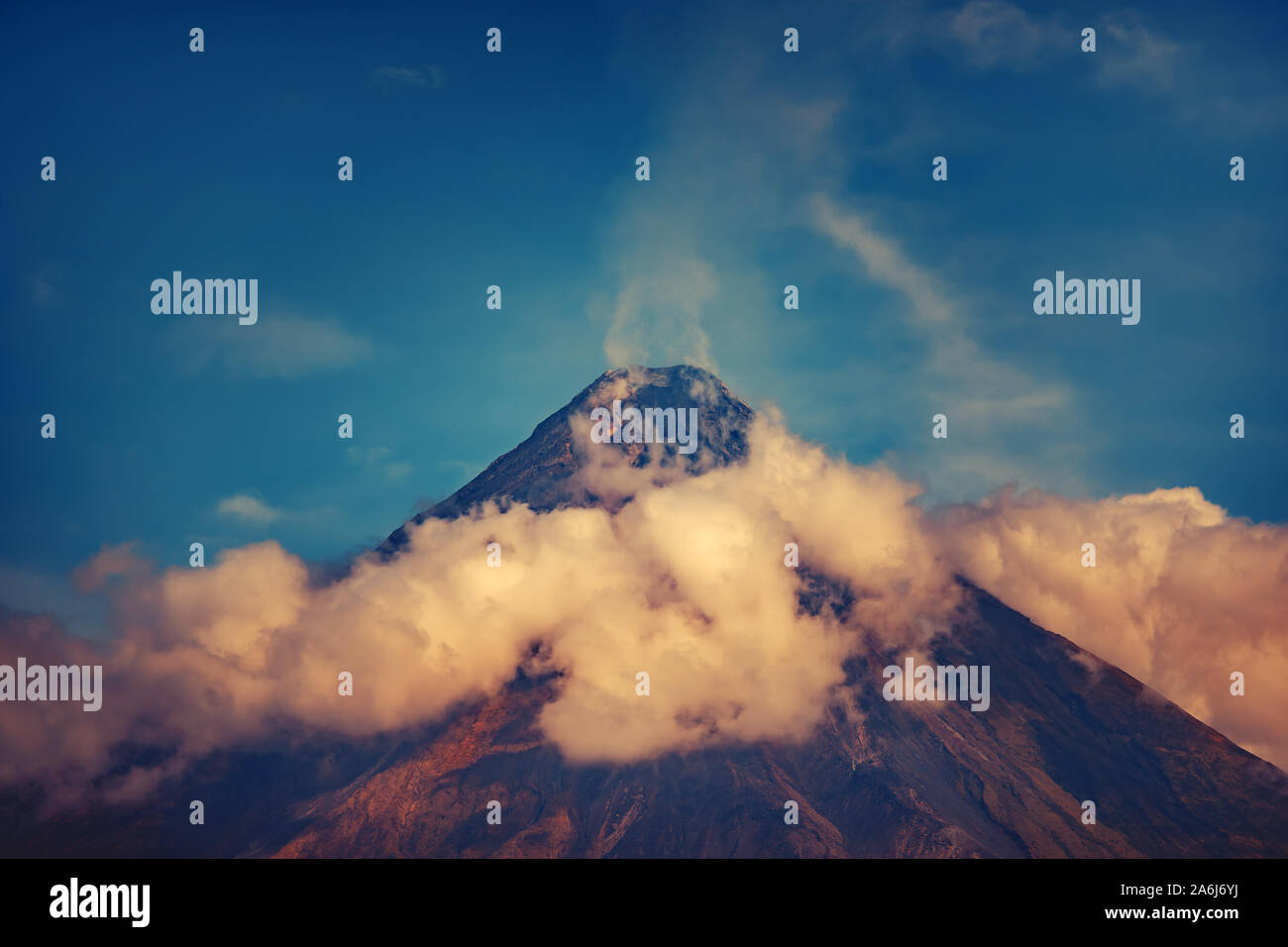 Mayon Active Volcano on Luzon Island Philippines. Beautiful View on ...