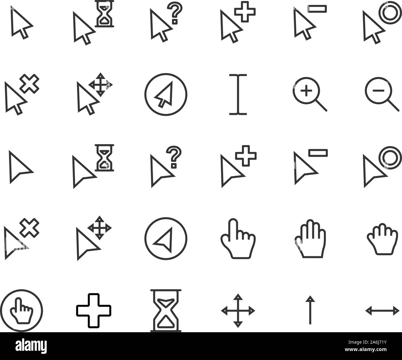 Cursor Outline Icon Set Vector And Illustration Stock Vector Image And Art Alamy