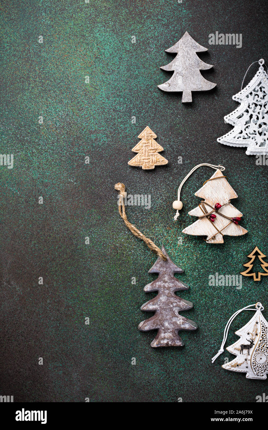 Festive background with assorted christmas tree Stock Photo - Alamy