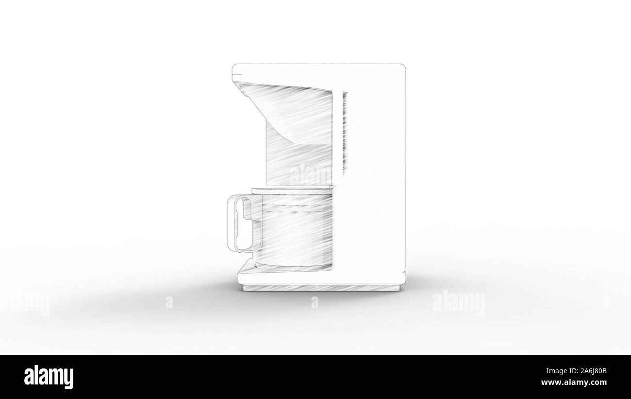3d rendering of a filter coffee maker isolated in white studio ...