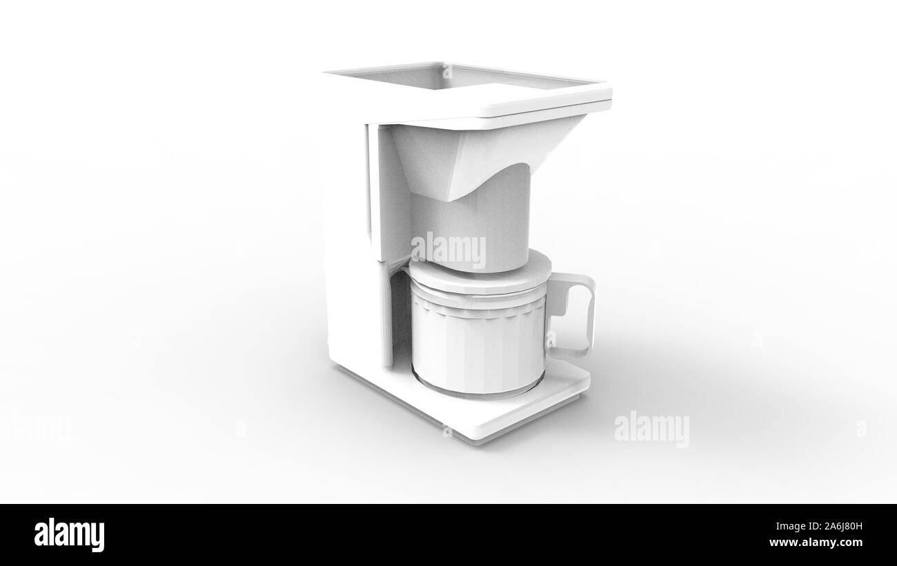 3d rendering of a filter coffee maker isolated in white studio ...