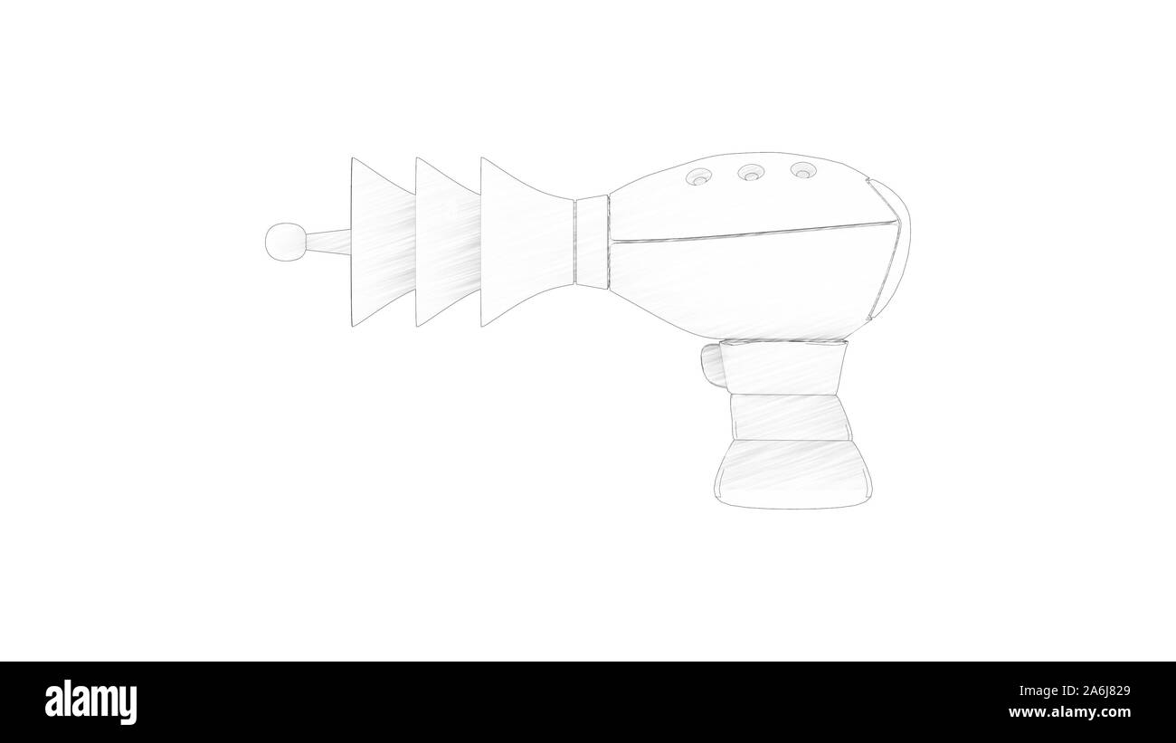 3d rendering of an alien laser gun isolated on white background Stock ...