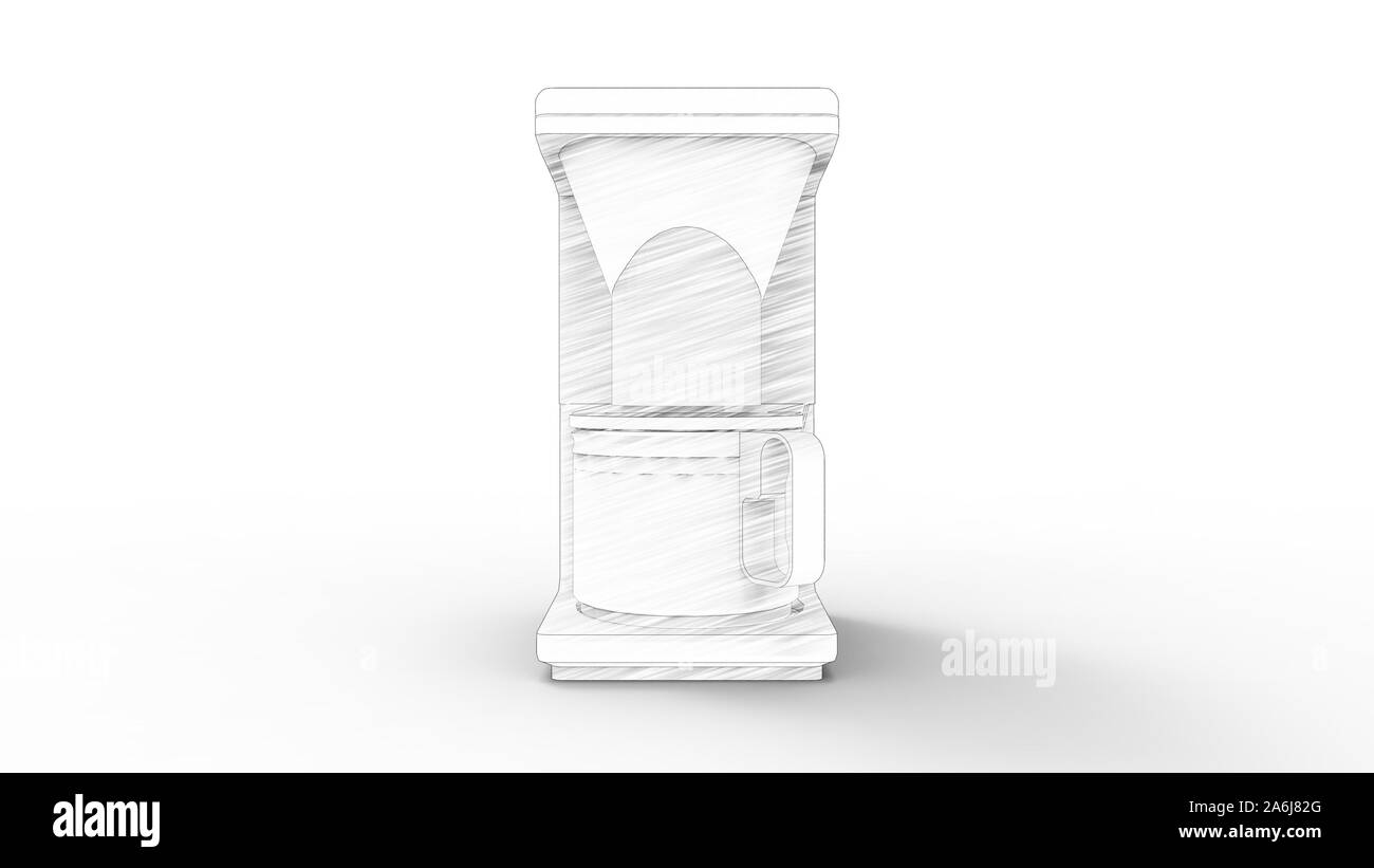 3d rendering of a filter coffee maker isolated in white studio ...