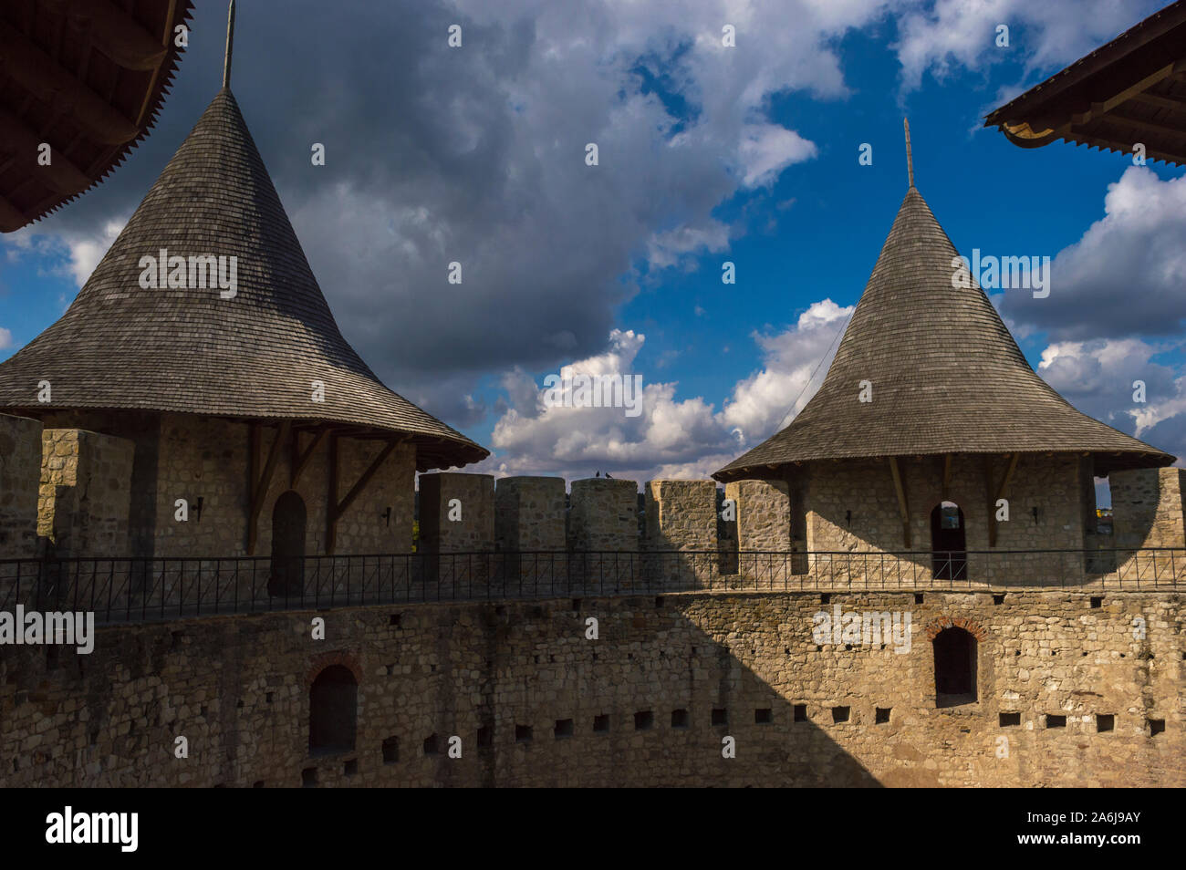 Medieval Fortress Wall viewed from Inner Yard. Soroca Castle Stock ...