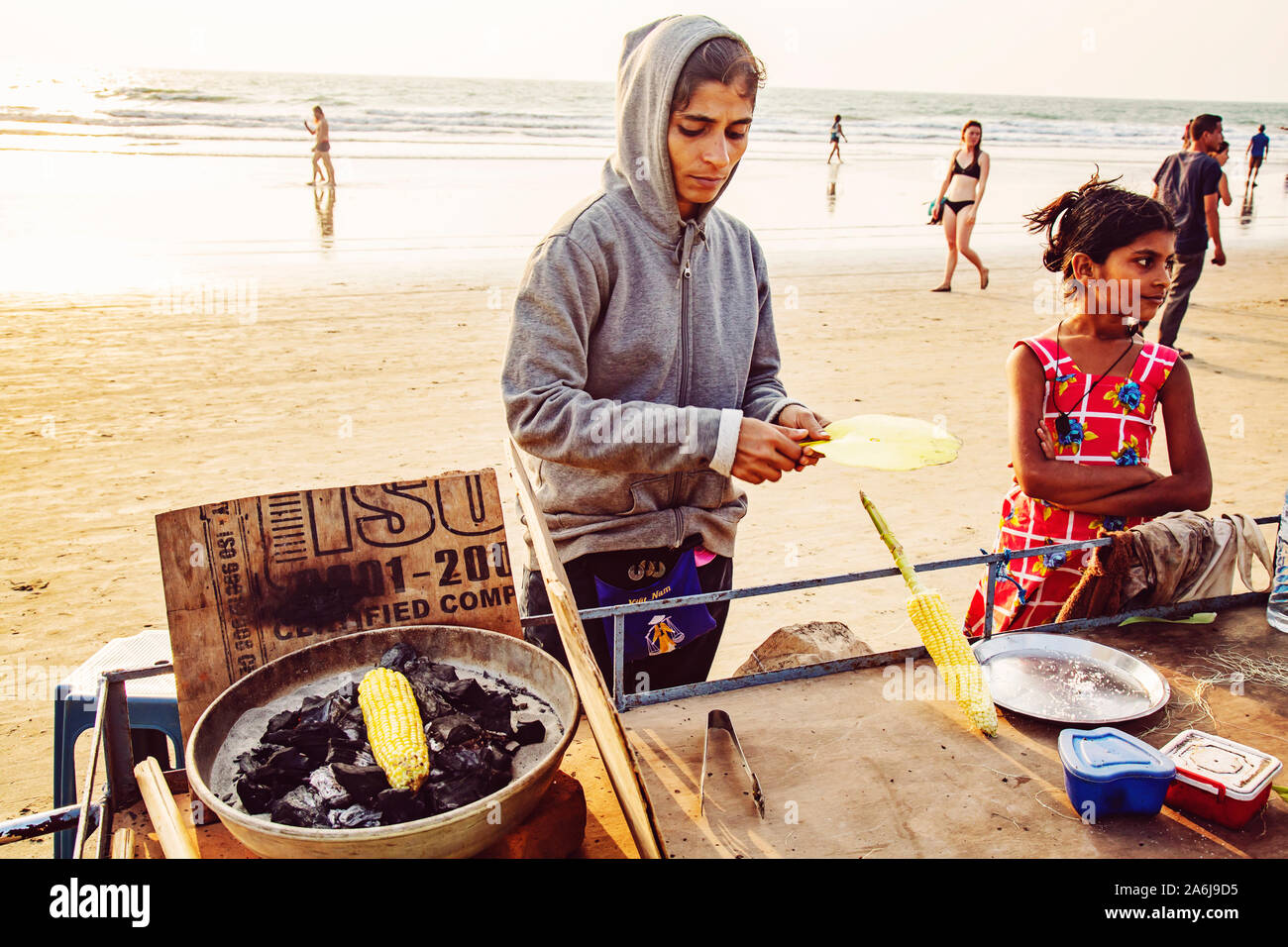 Indian corn seller hi-res stock photography and images - Alamy