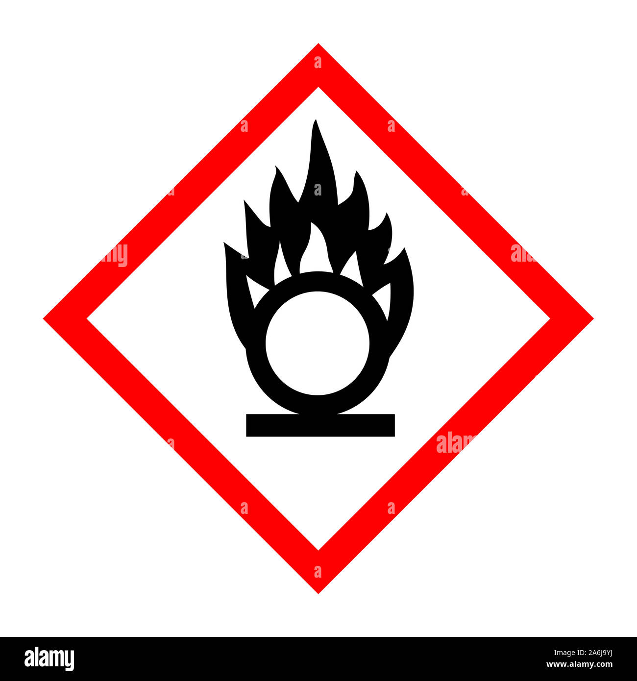 Pictogram for oxidizing substances Stock Photo - Alamy
