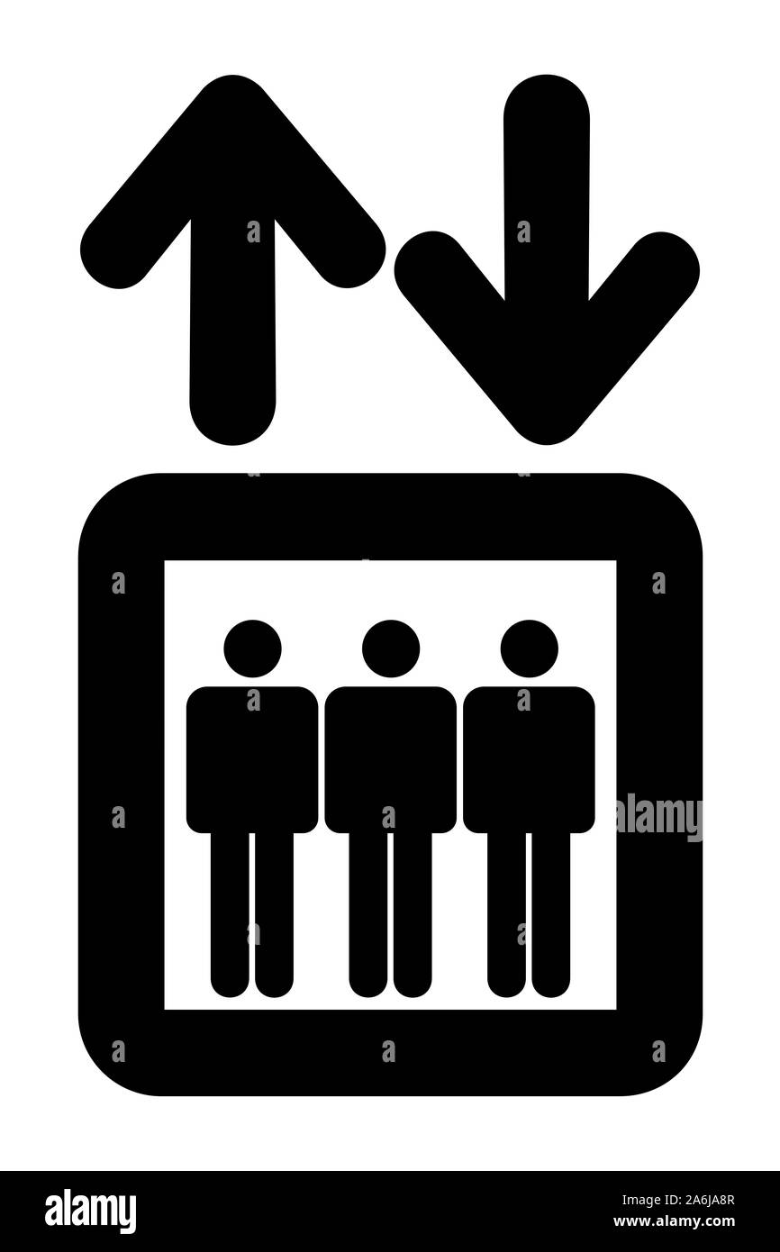 Black elevator icon symbol Stock Photo - Alamy