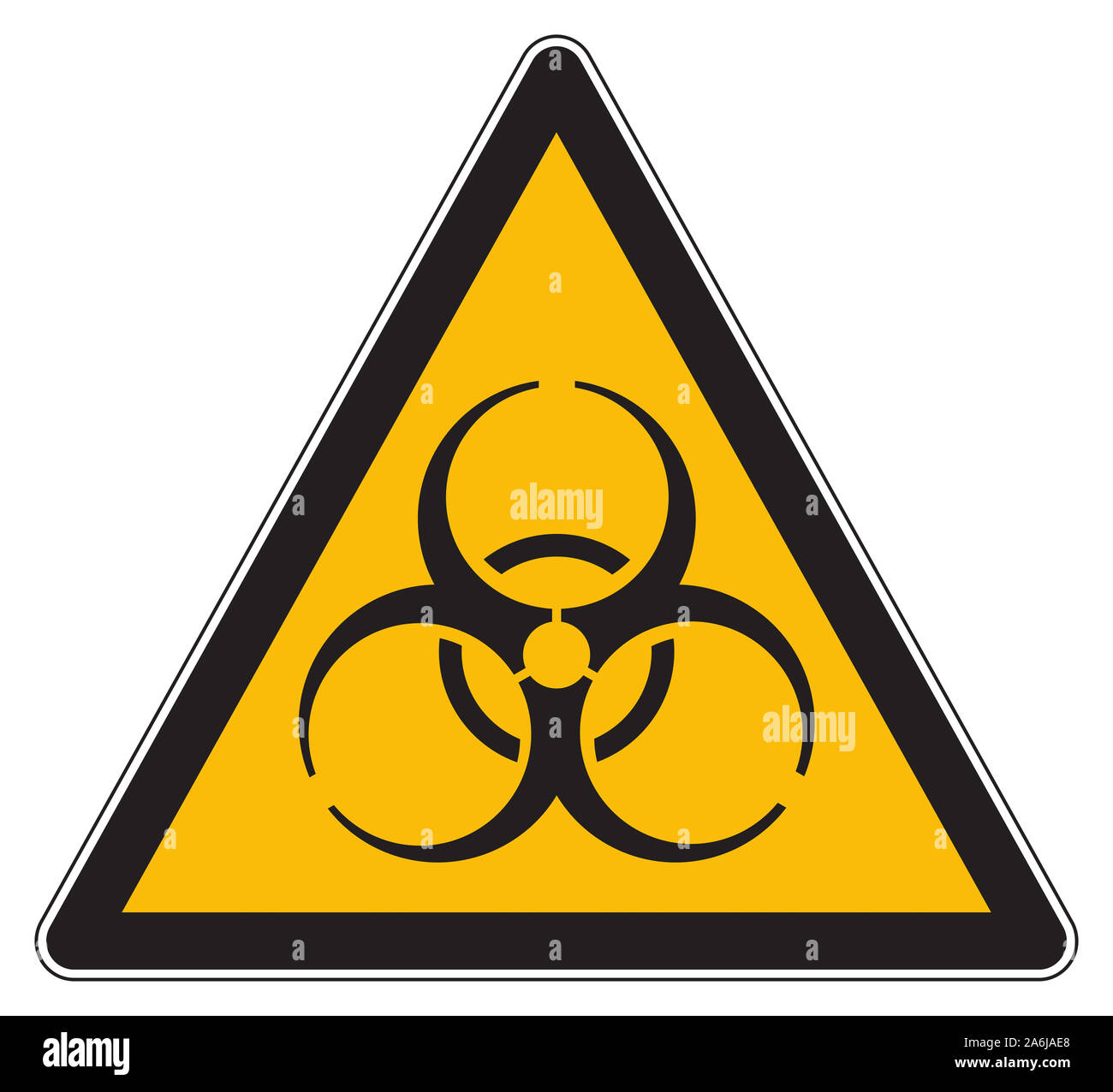 Yellow warning biohazard sign Stock Photo - Alamy