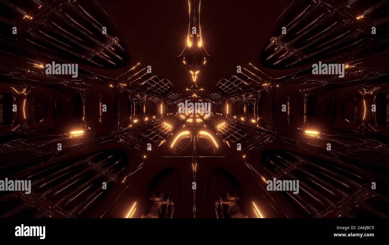futuristic scifi fantasy alien hangar tunnel corridor 3d rendering ...