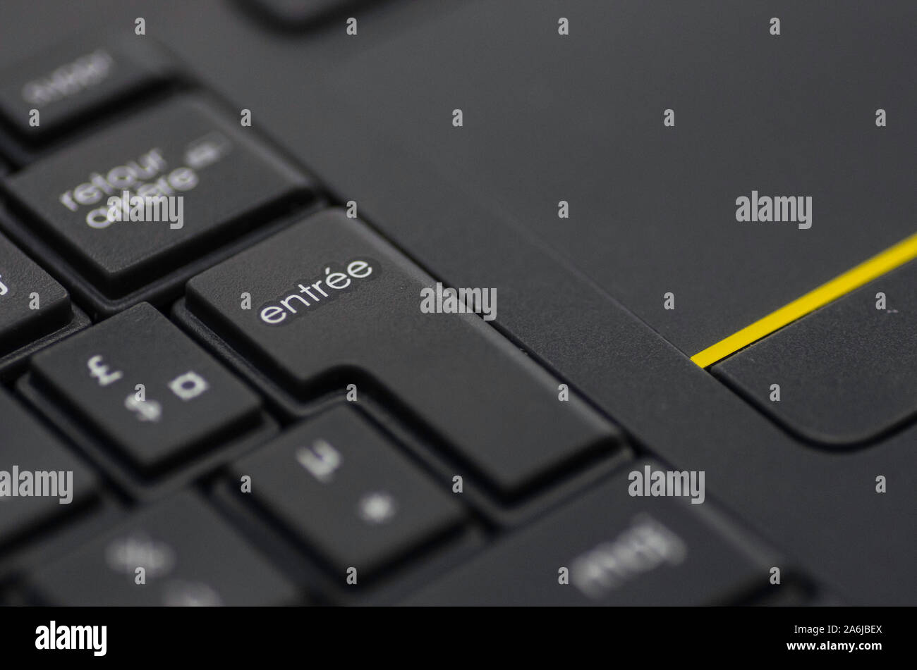 Enter key keyboard zoom photography macro informatic Stock Photo - Alamy