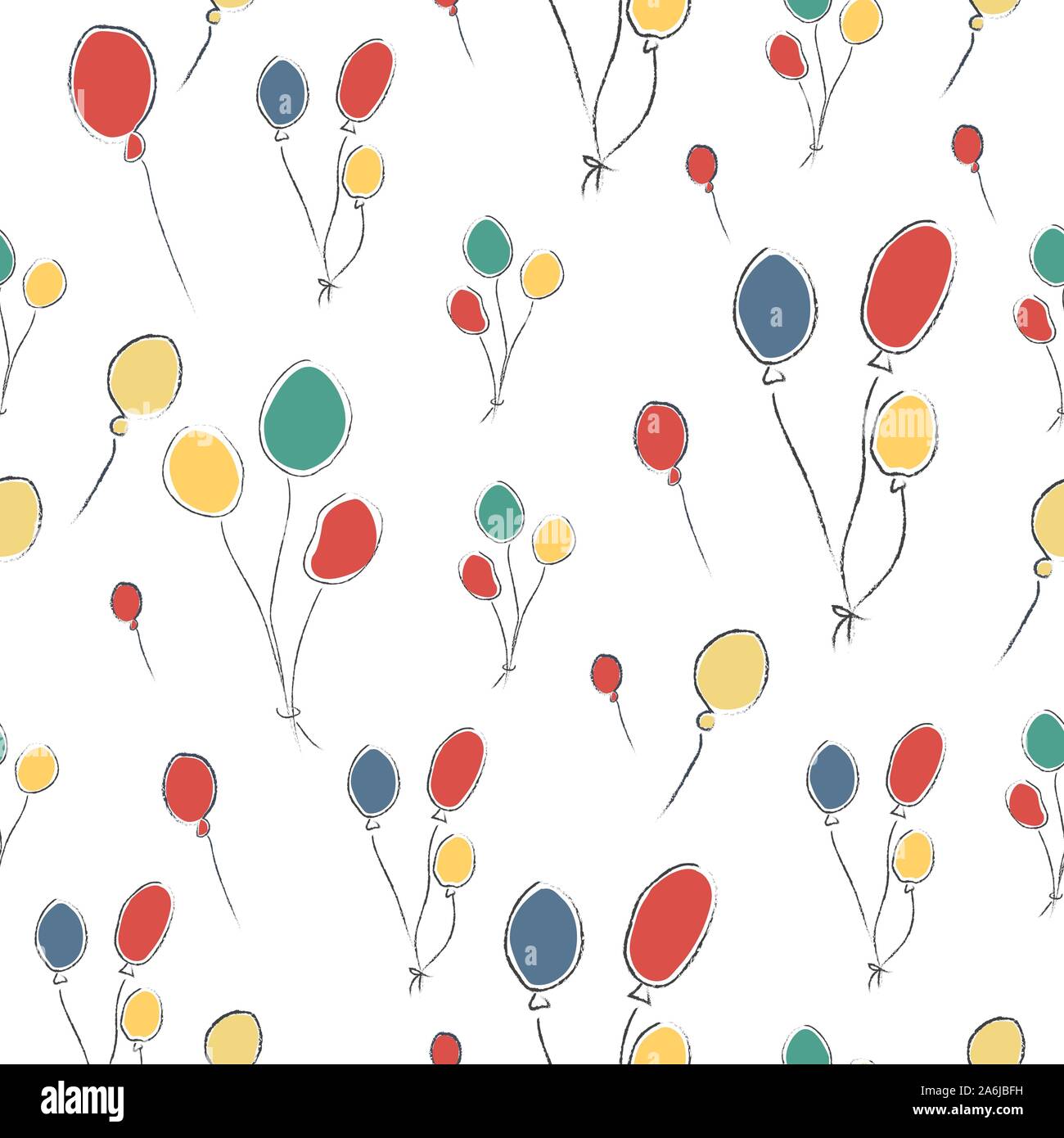 Seamless Cute Pattern with colorful air Balloons. Scandinavian Style ...