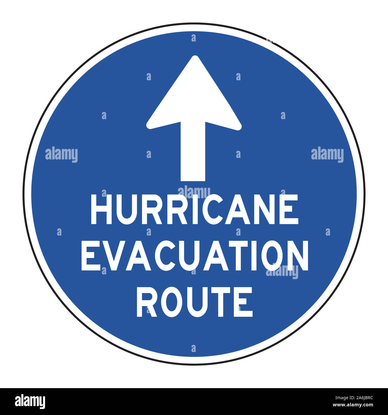 Hurricane evacuation route road sign Stock Photo - Alamy