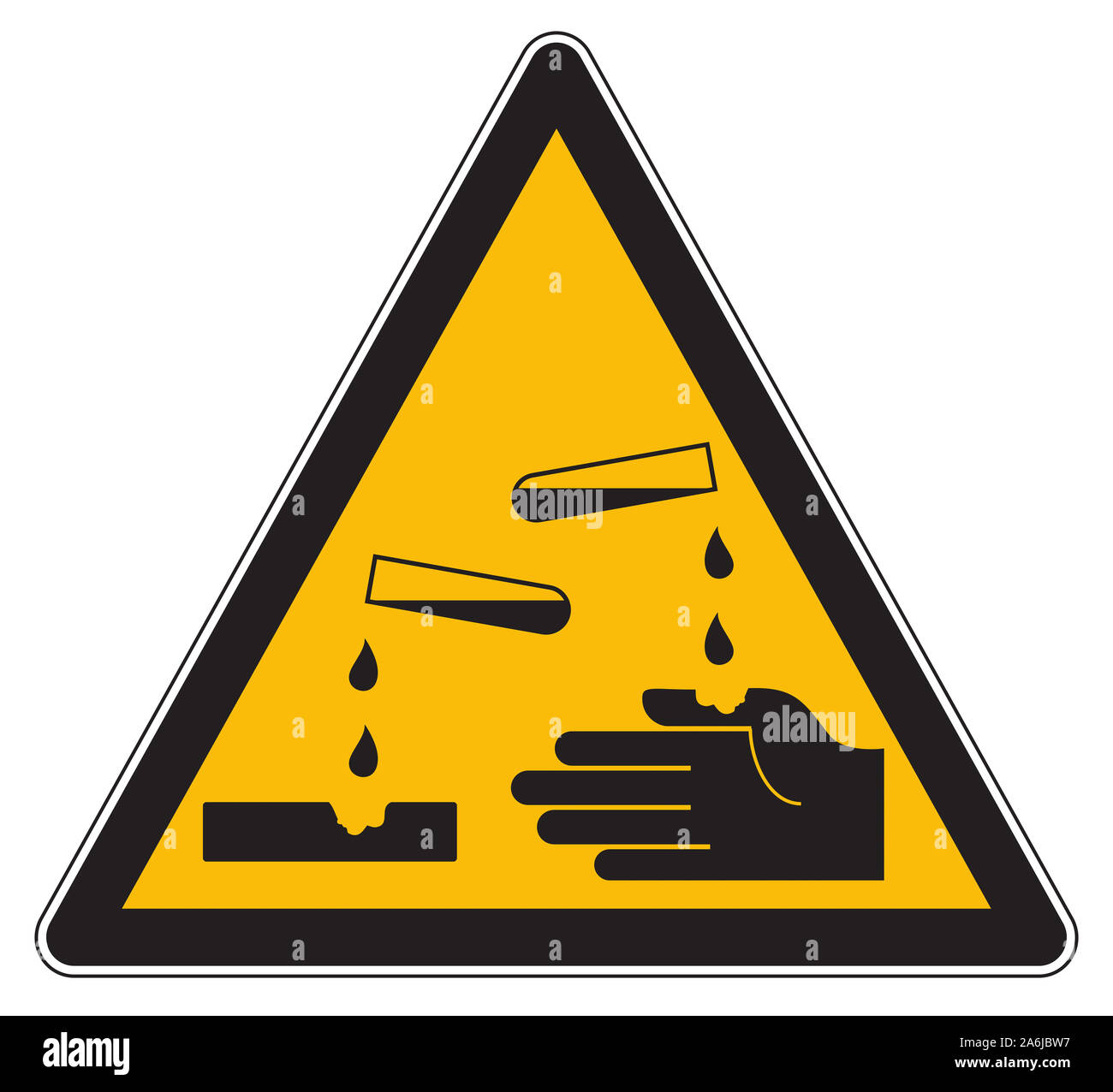Hazard warning sign corrosive substances hi-res stock photography and ...