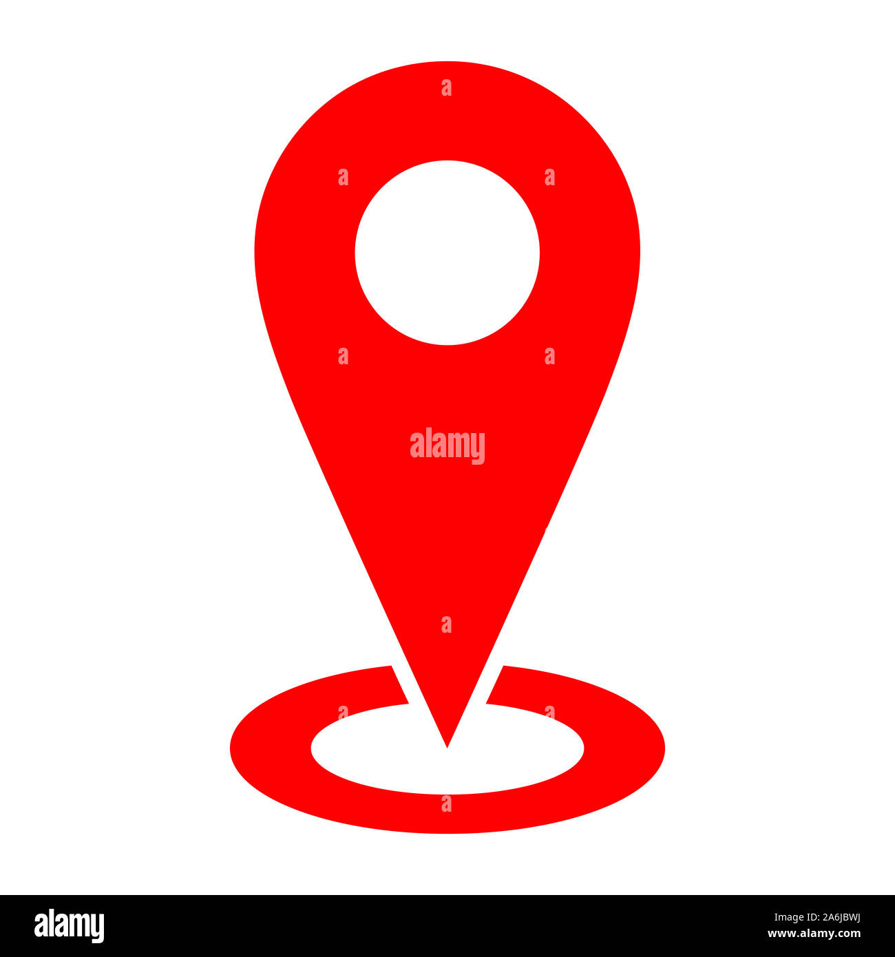 Red map pointer with a white background Stock Photo - Alamy