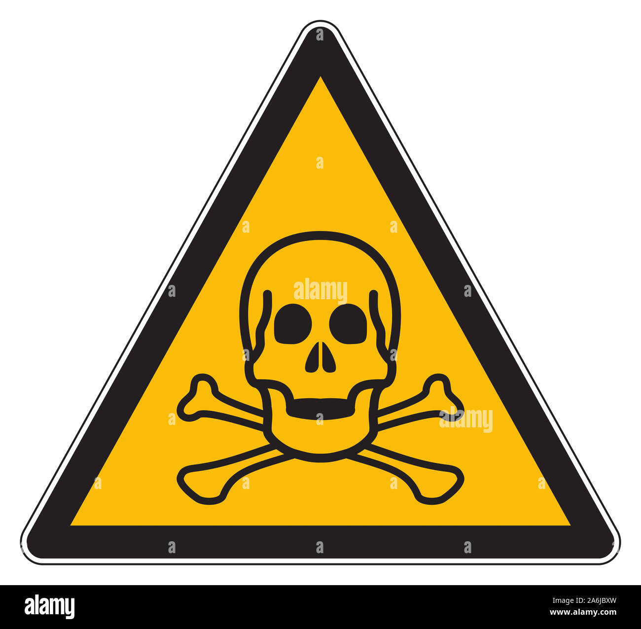 Toxic warning yellow sign Stock Photo - Alamy
