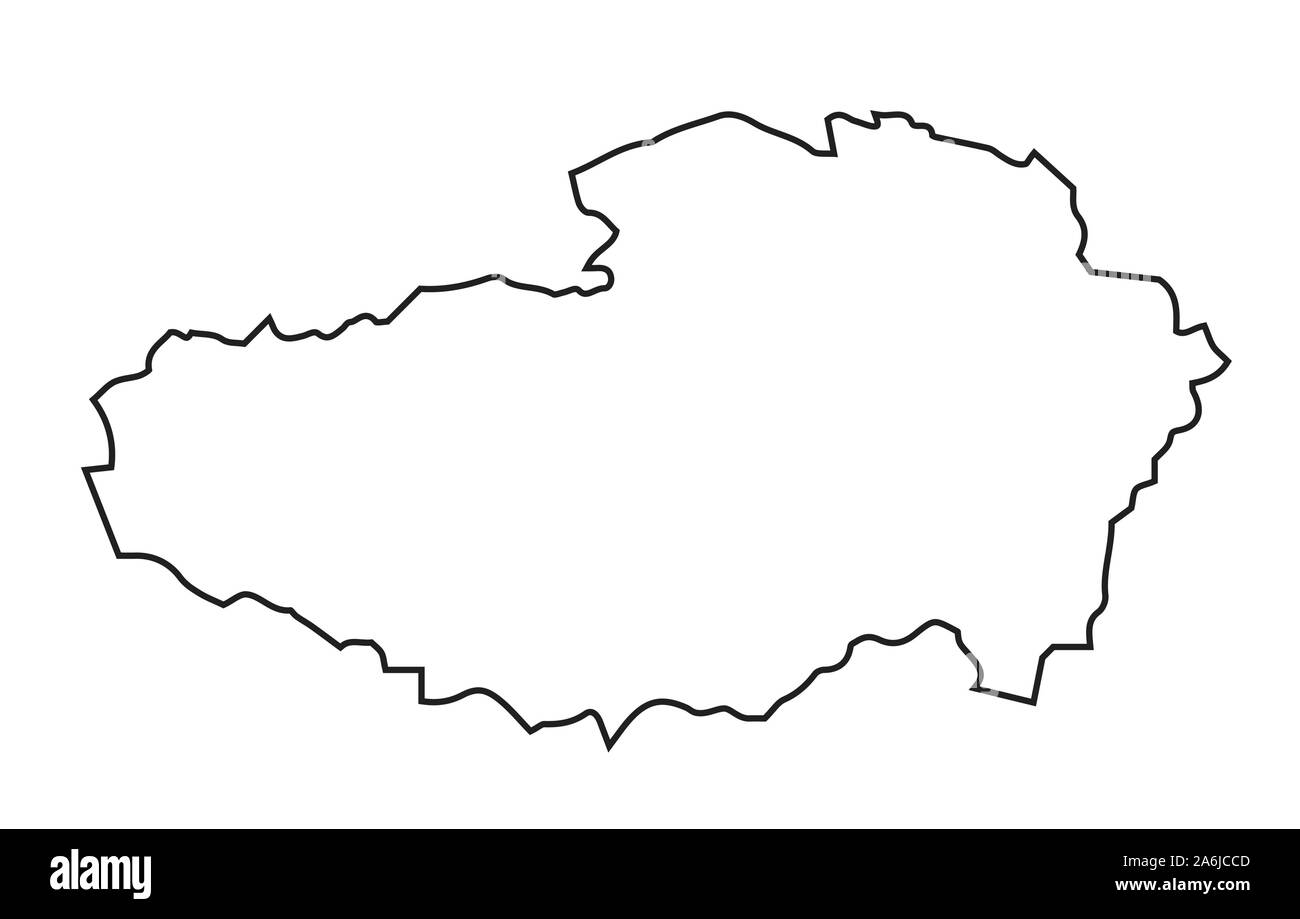 An outline map of the country Tibet set over a white background Stock ...