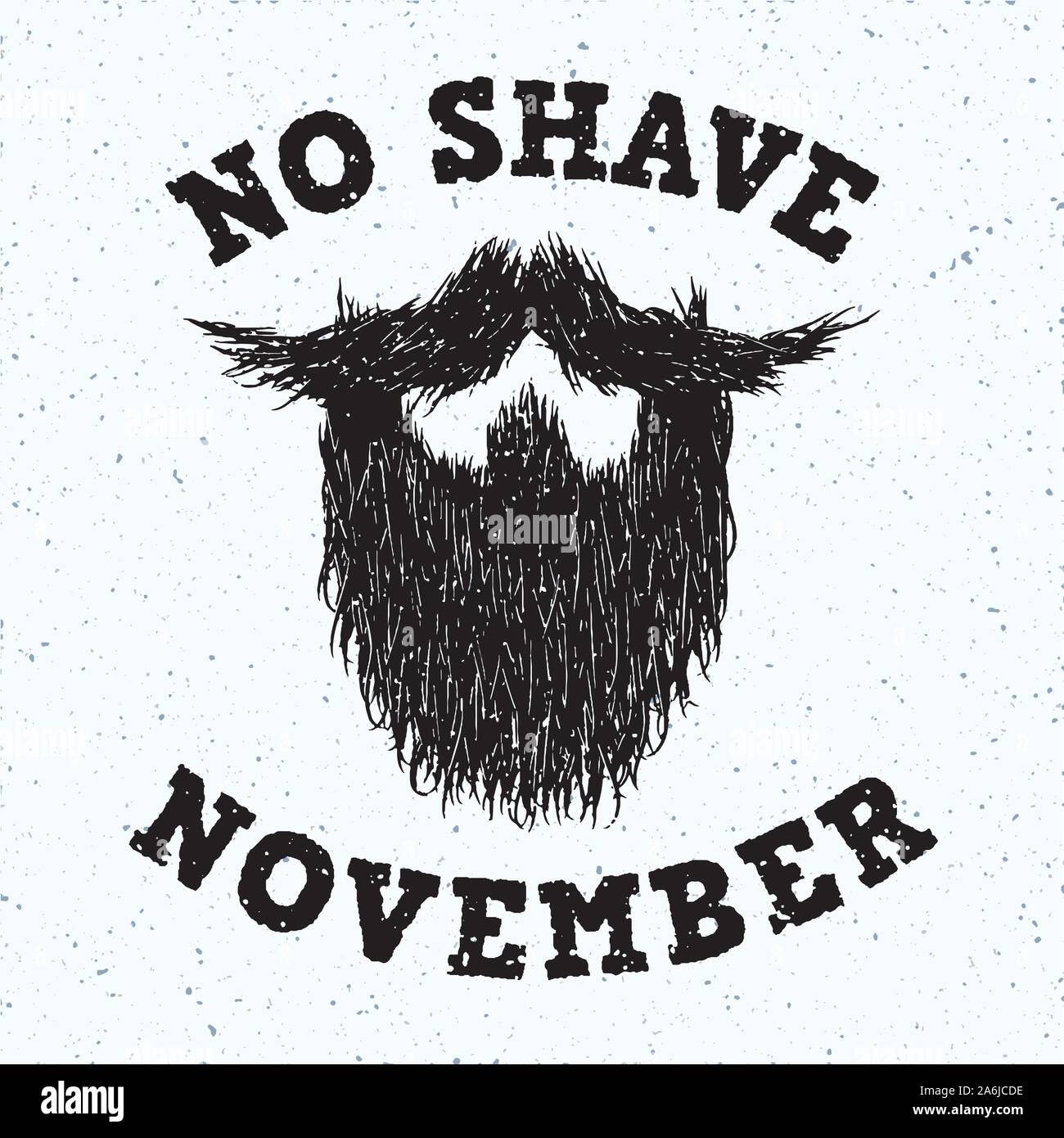 Beard silhouette with No Shave November lettering print Stock Vector ...