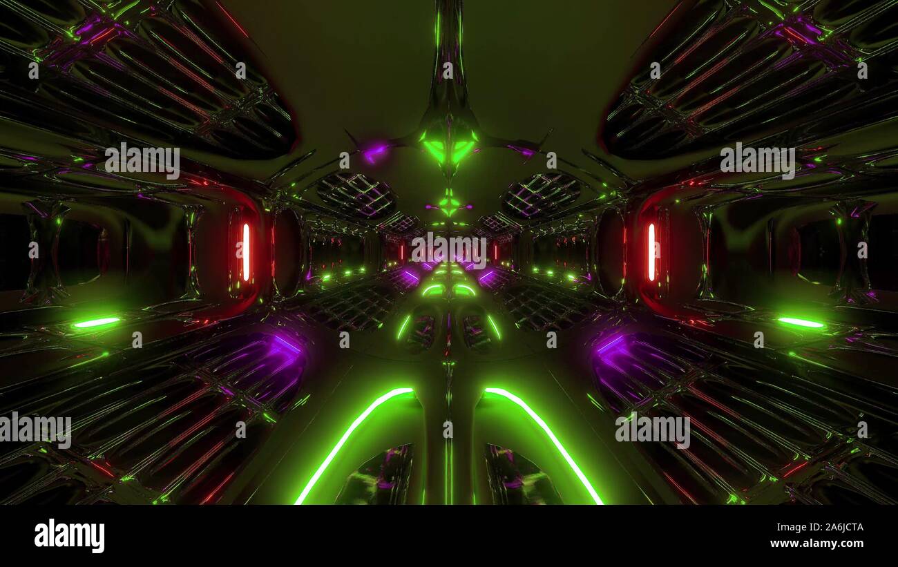futuristic scifi fantasy alien hangar tunnel corridor 3d rendering ...