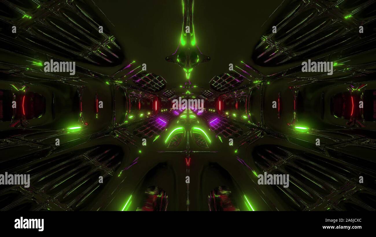 futuristic scifi fantasy alien hangar tunnel corridor 3d rendering ...