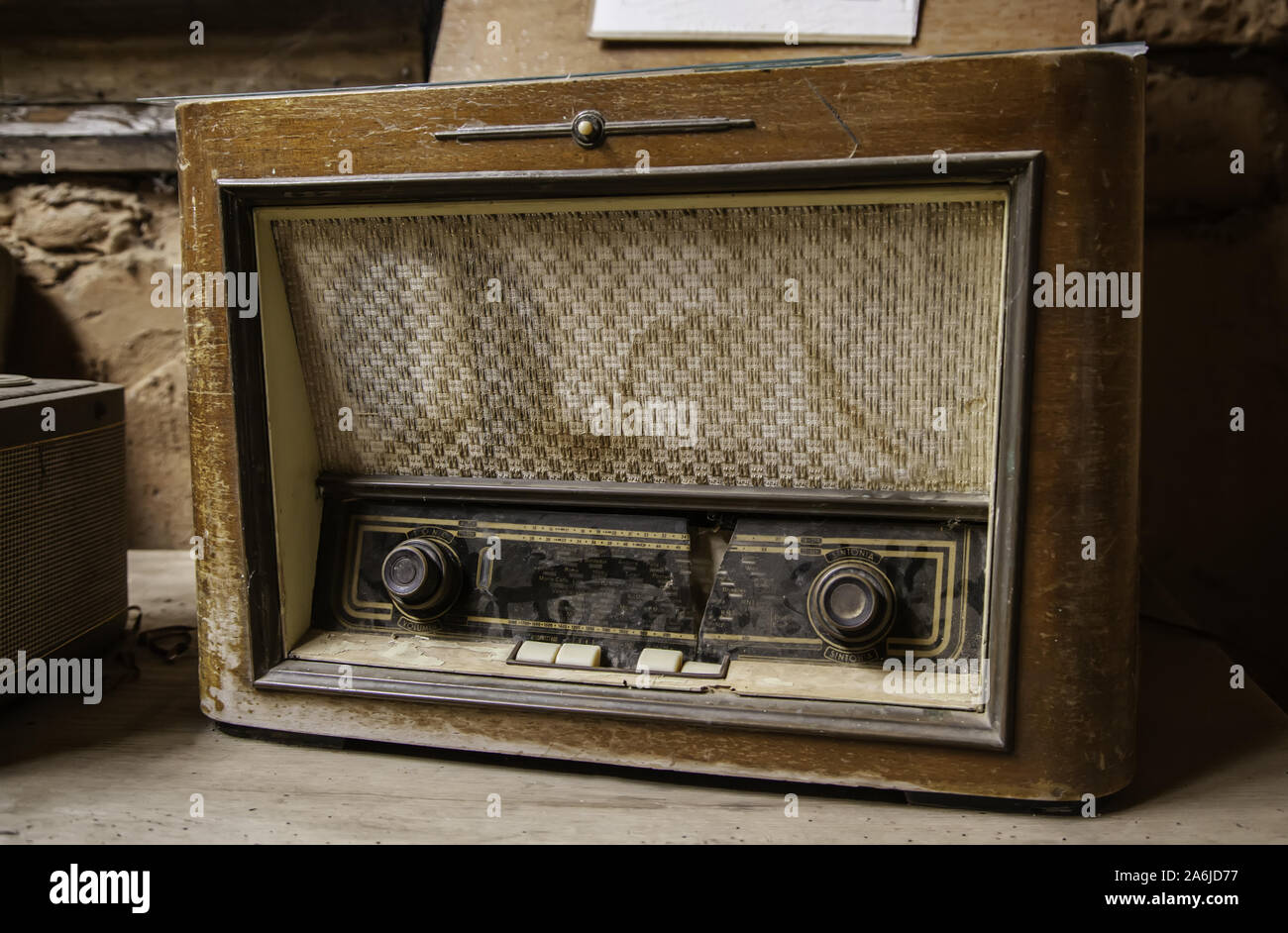 Old radio, detail of old communication Stock Photo - Alamy