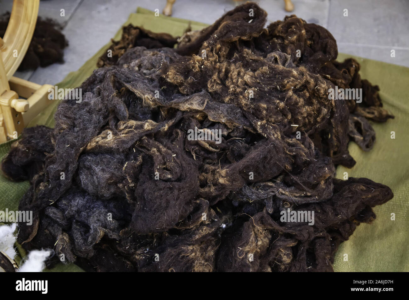Black sheep wool, detail of natural animal hair Stock Photo - Alamy