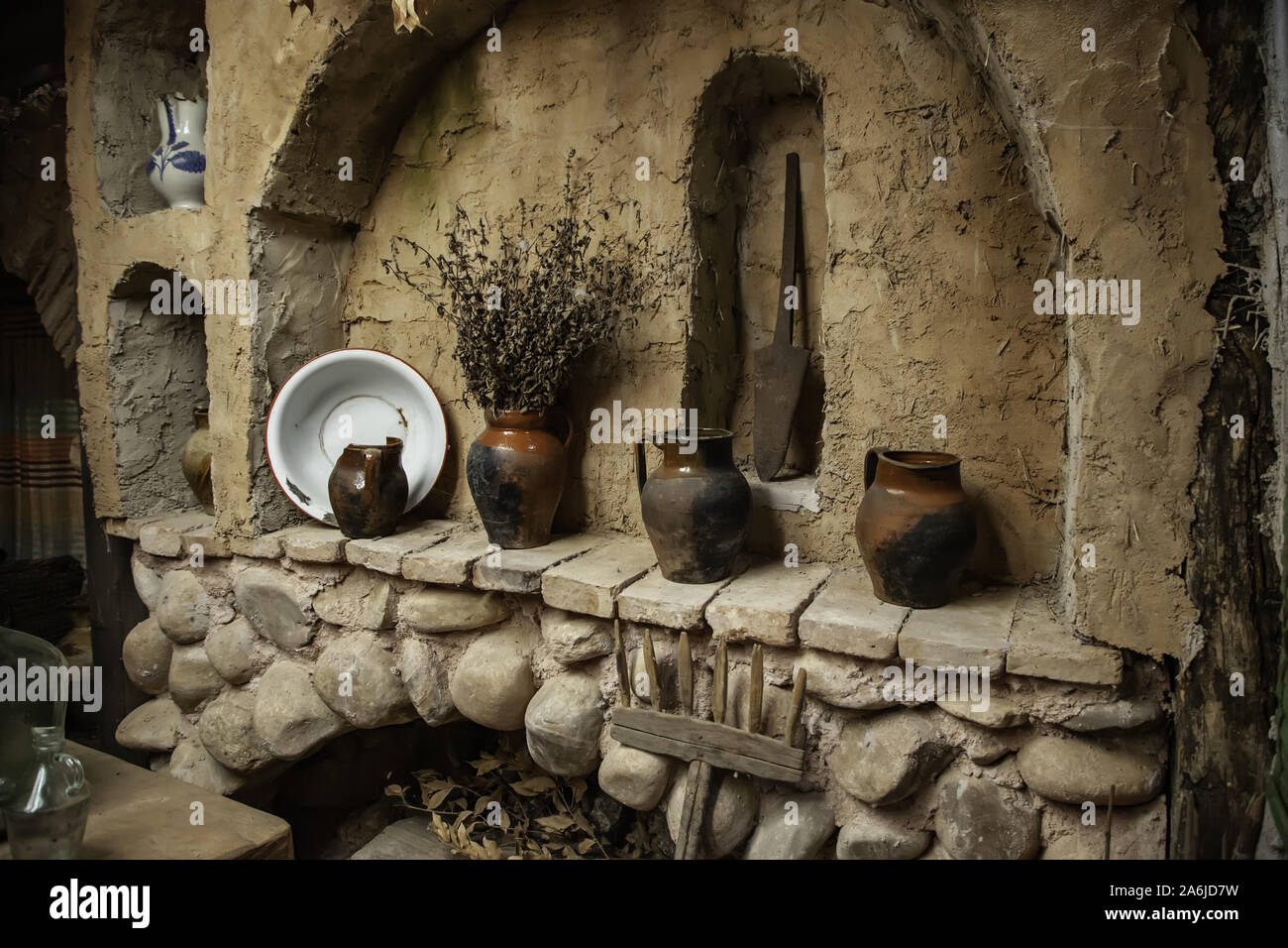 Ancient clay objects, detail of handicraft in cooked clay Stock Photo ...
