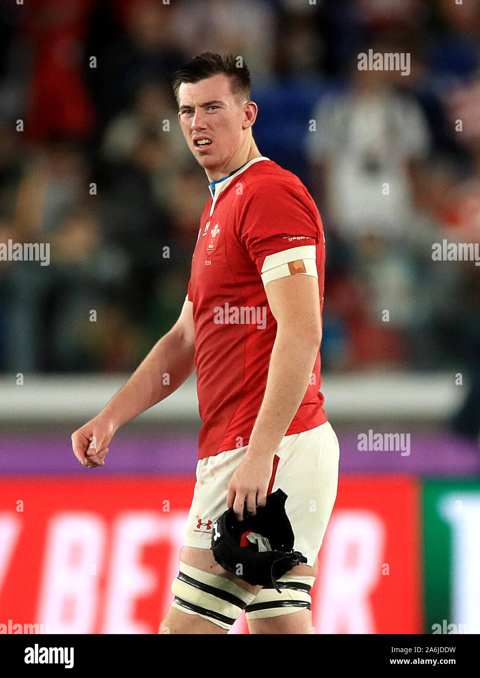 Wales' Adam Beard appears dejected after the final whistle during the ...