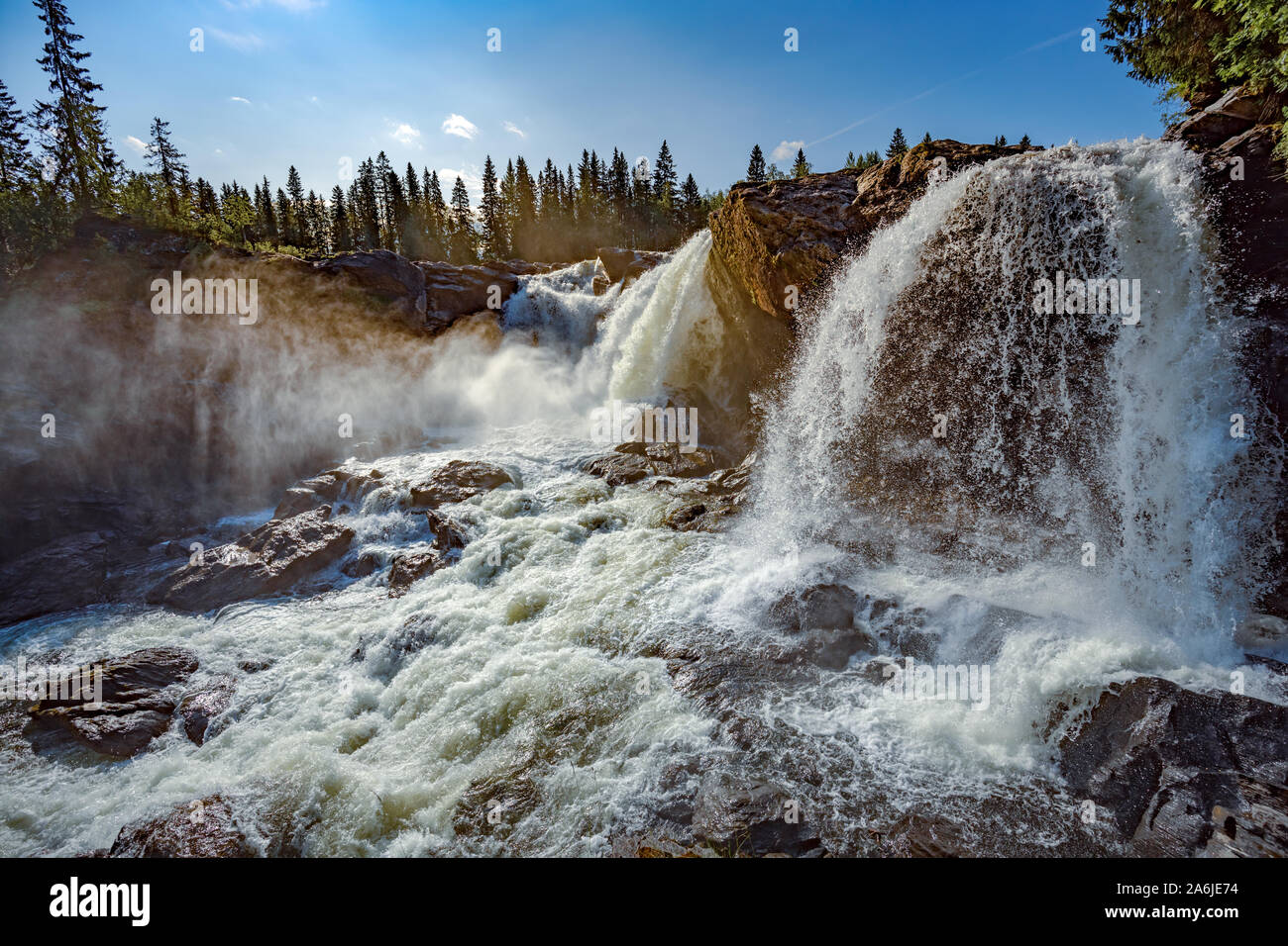Ristafallet waterfall in the western part of Jamtland is listed as one ...