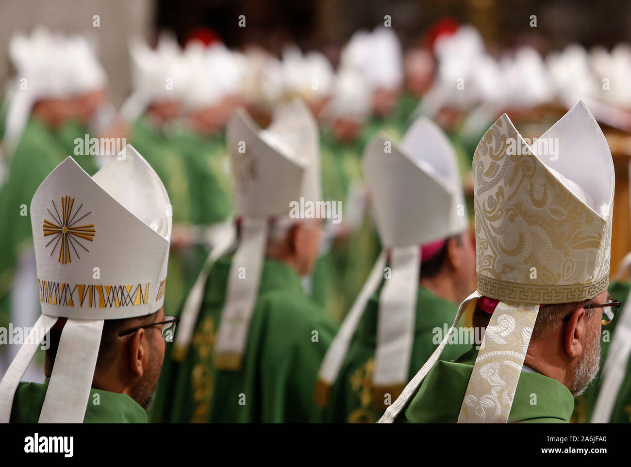 Vatican, Vatican City, 27 Oct 2019. Bishops attend a mass celebrated by ...