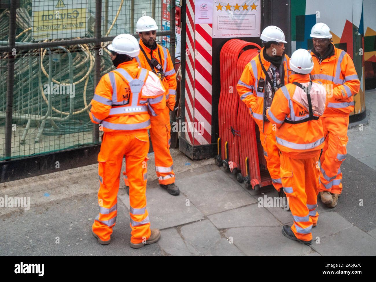 Road Construction Workers Standing Around