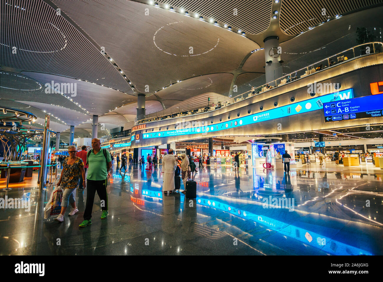ISTANBUL,TURKEY,AUGUST 02, 2019: Interior view of the Istanbul new ...