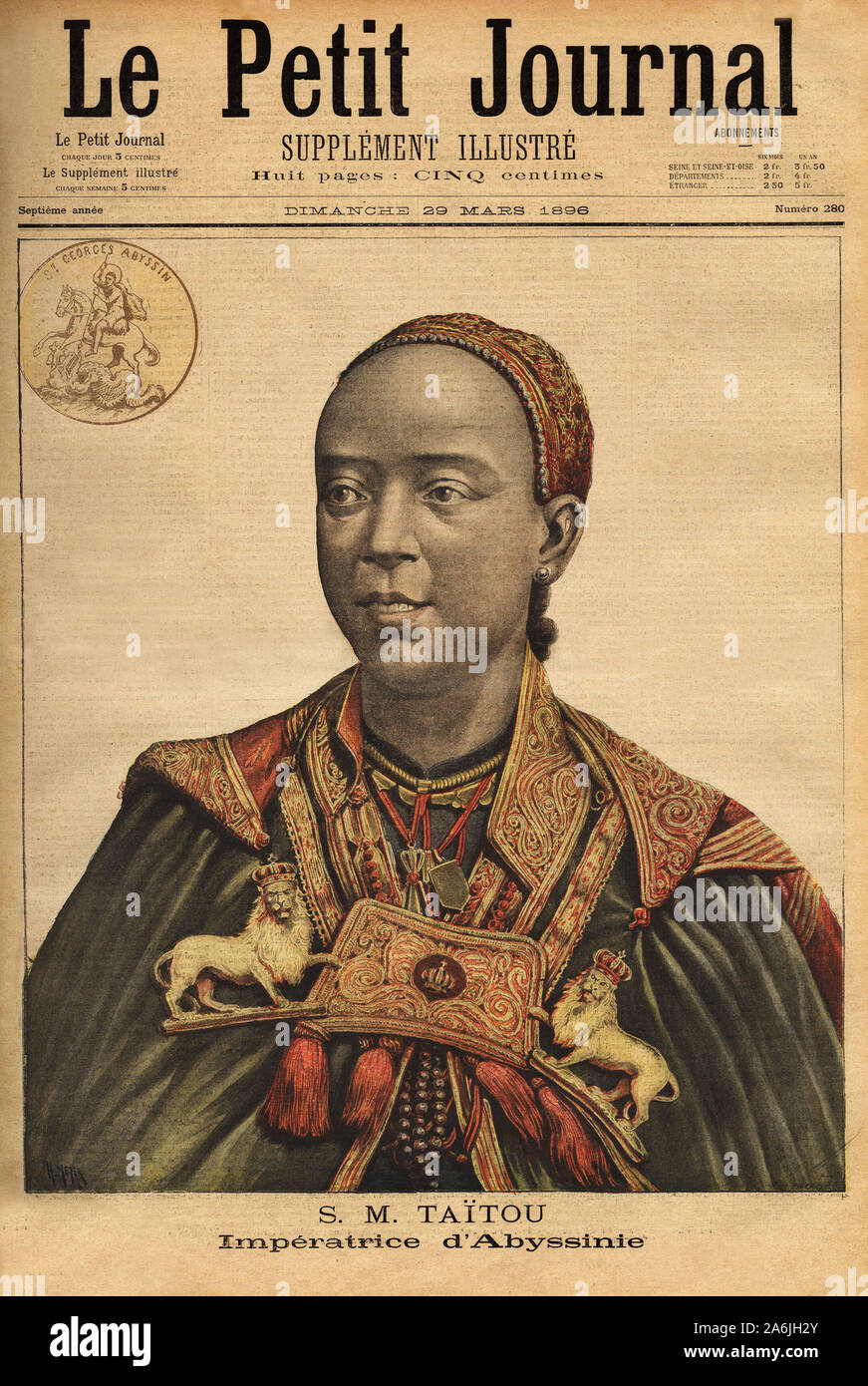 Portrait de l'imperatrice Taytu Betul (Taitou, 1851-1918), qui epouse ...