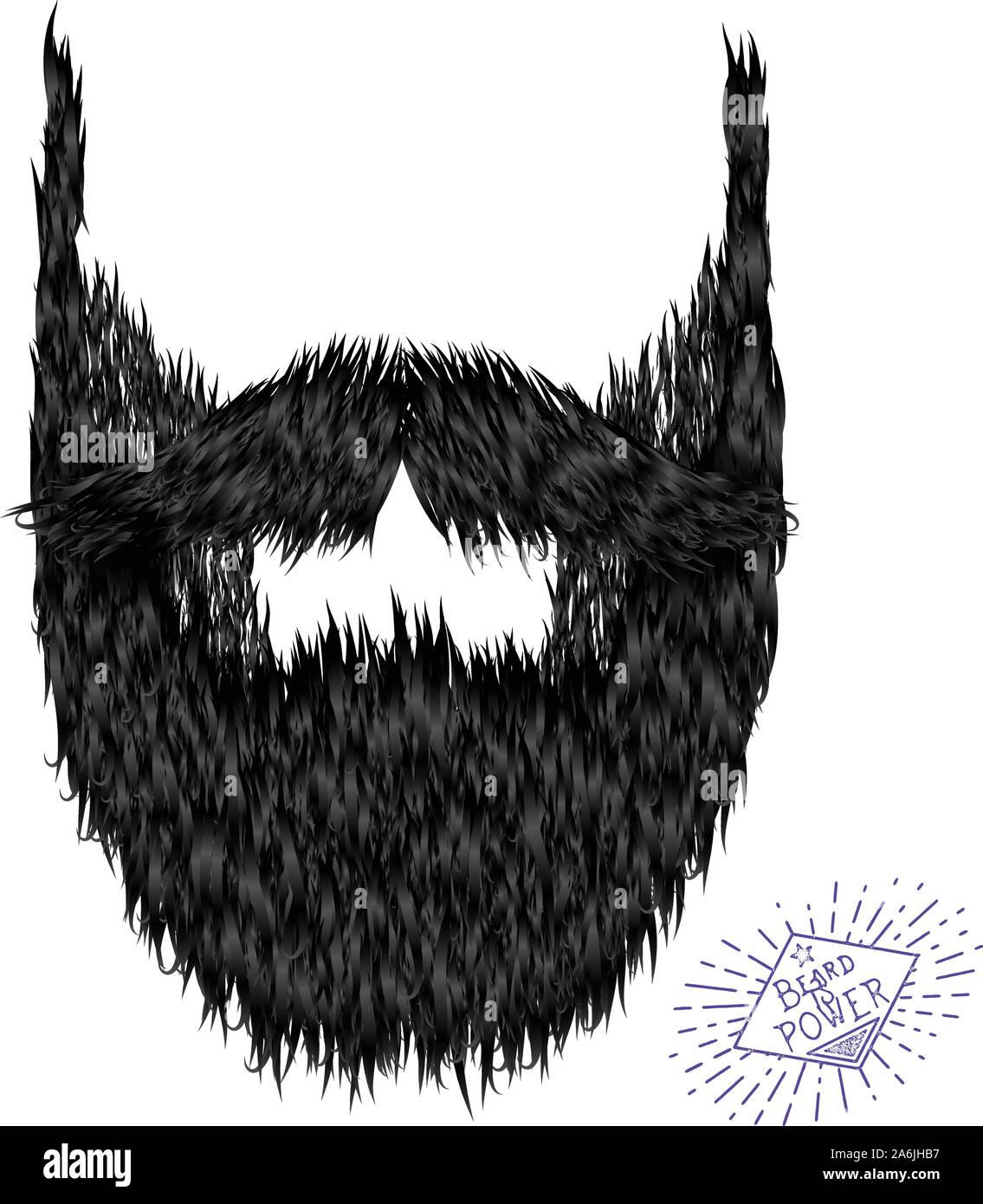 Hairy curly hipster strong beard drawing Stock Vector Image & Art - Alamy