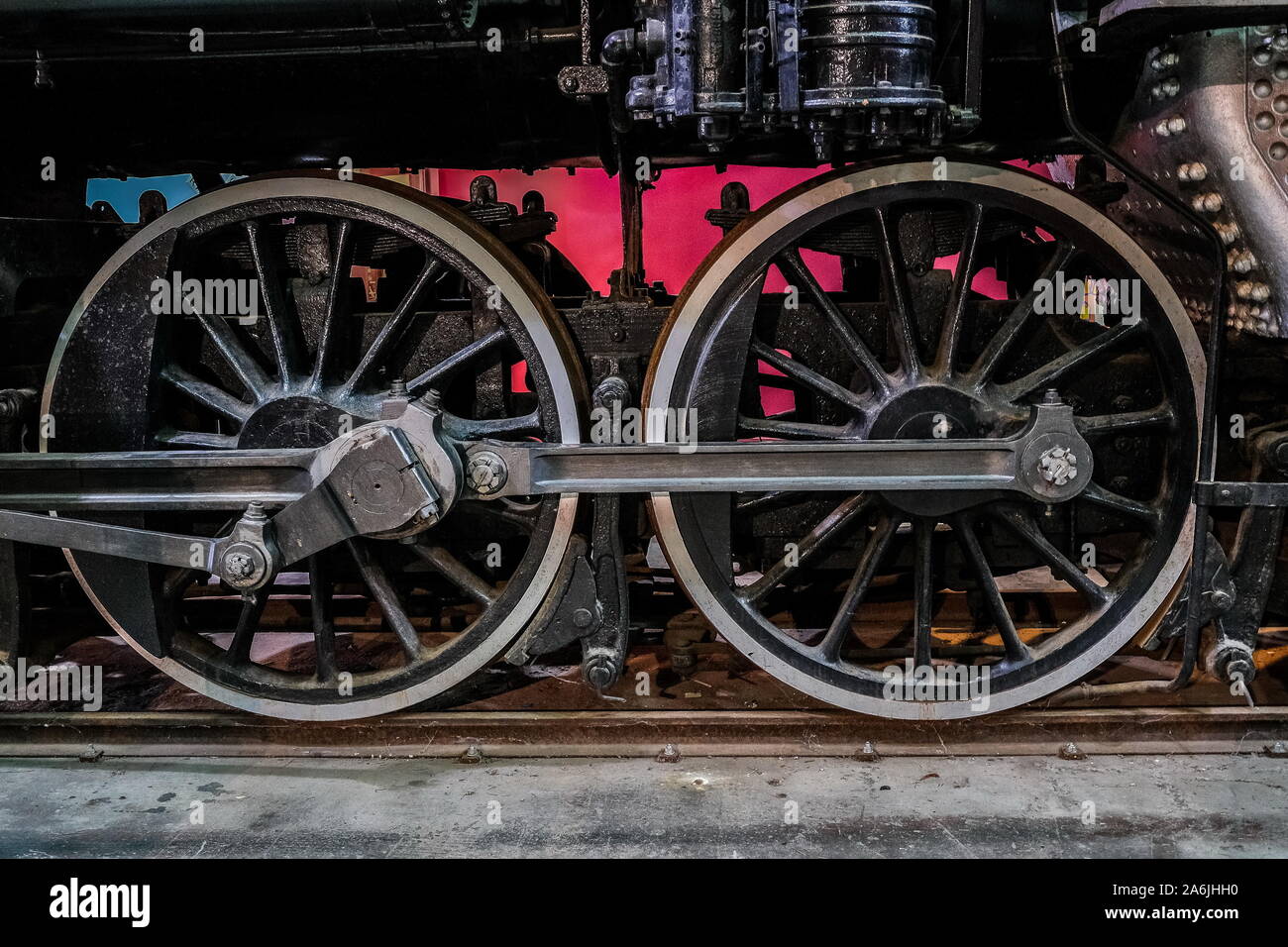 Old Iron Wheels on an Antique Train Stock Photo - Alamy
