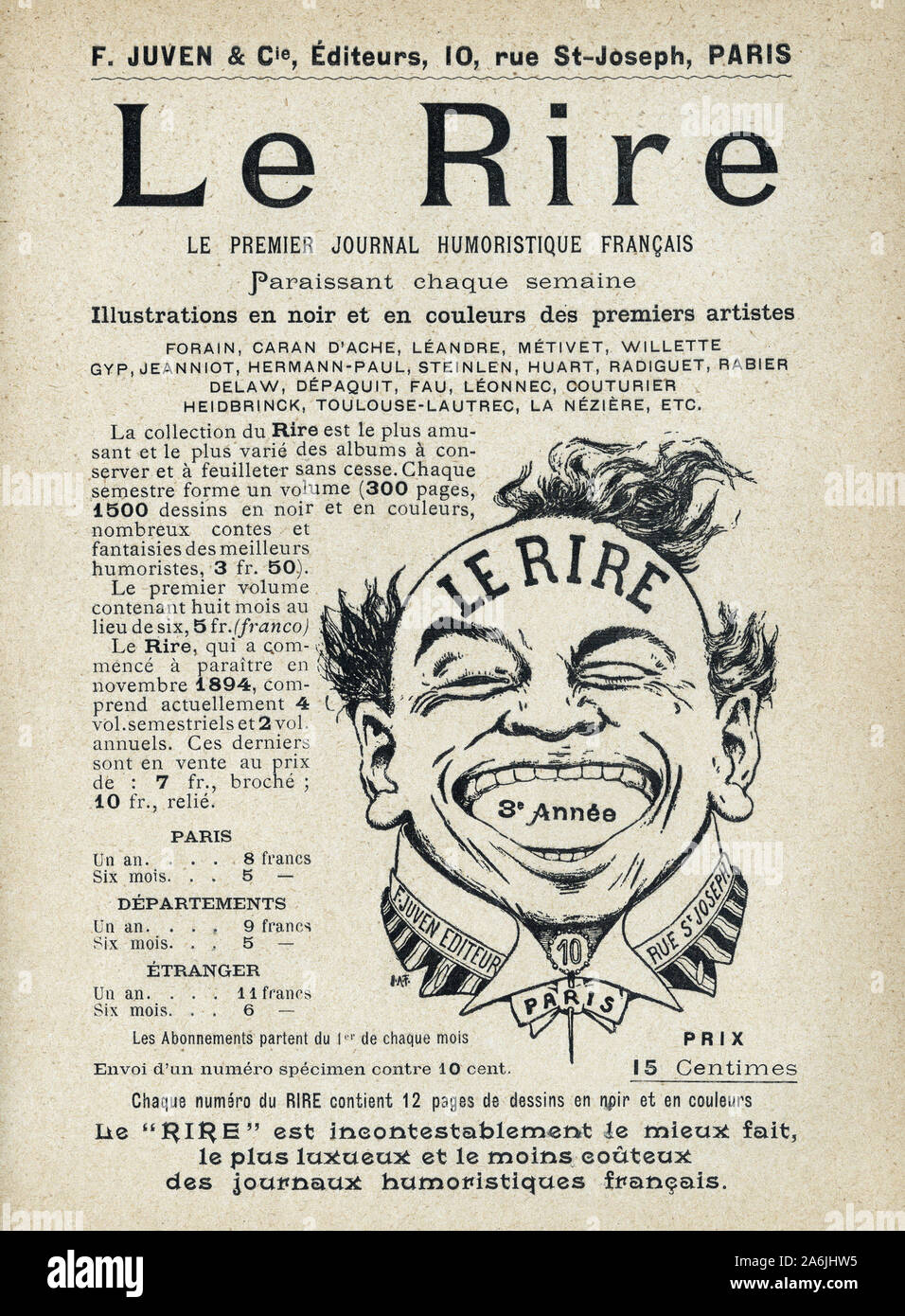 "Le Rire", premier journal humoristique francais. Publicite in "Contes ...
