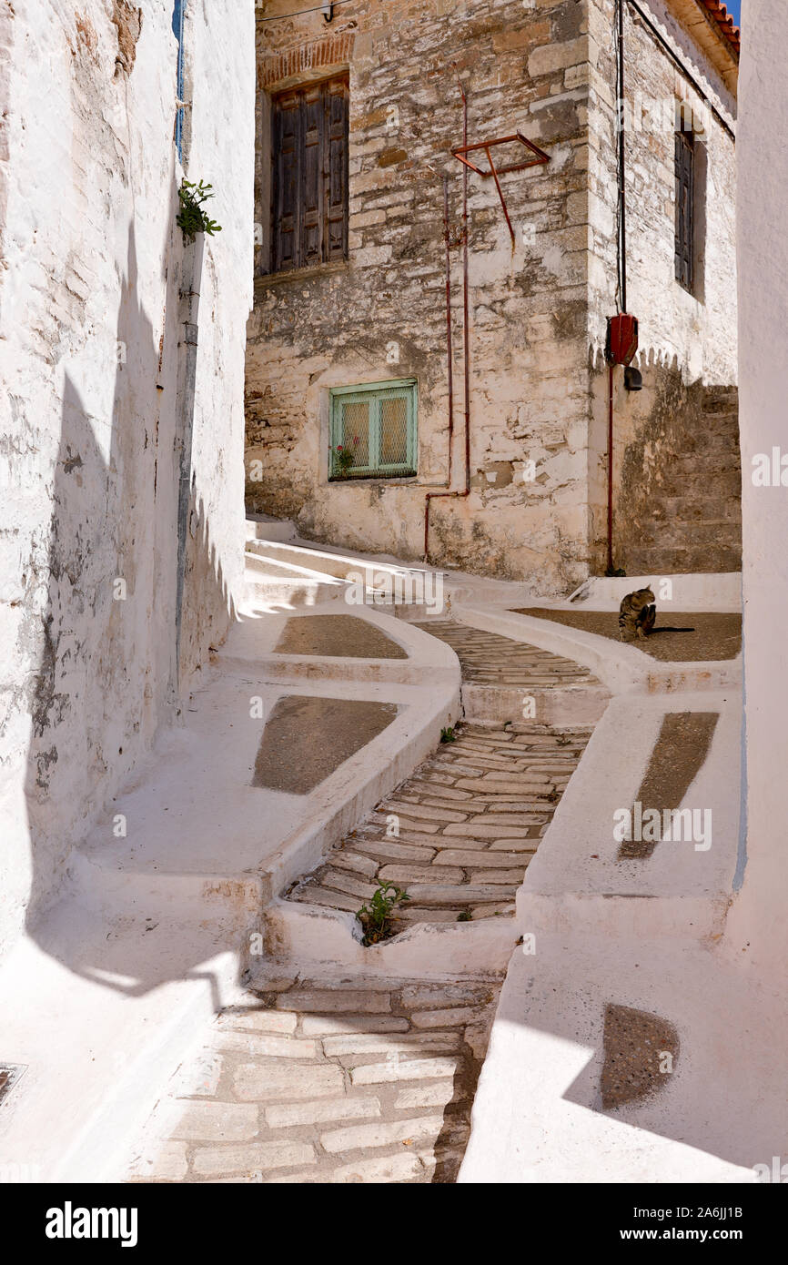 Small towns Marathokambos, Platanos, Voutliotes and Koumaiika on the ...