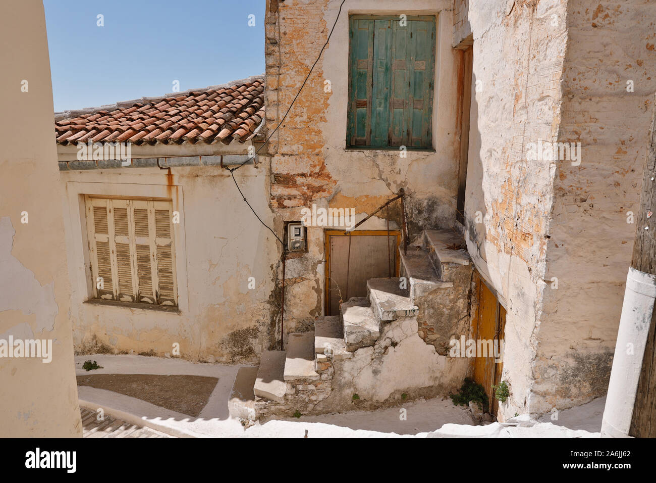Small towns Marathokambos, Platanos, Voutliotes and Koumaiika on the ...