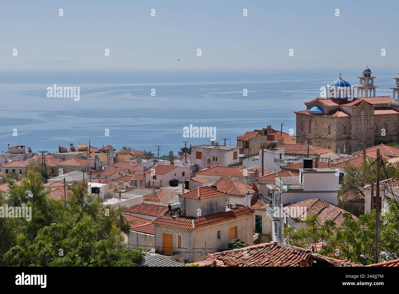 Small towns Marathokambos, Platanos, Voutliotes and Koumaiika on the ...
